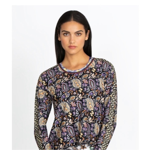 Johnny Was | Tops | Johnny Was Active Wear Women Purple Paisley Black ...